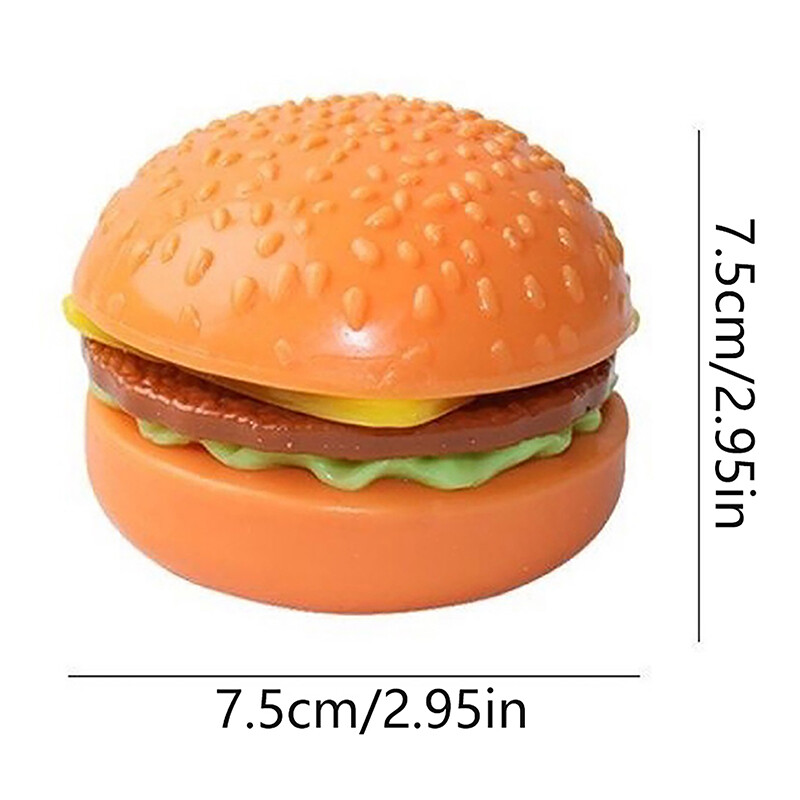 Cartoon Burger TPR Squeeze Toy Simulation Stress Relief Ball Kids Gift ...
