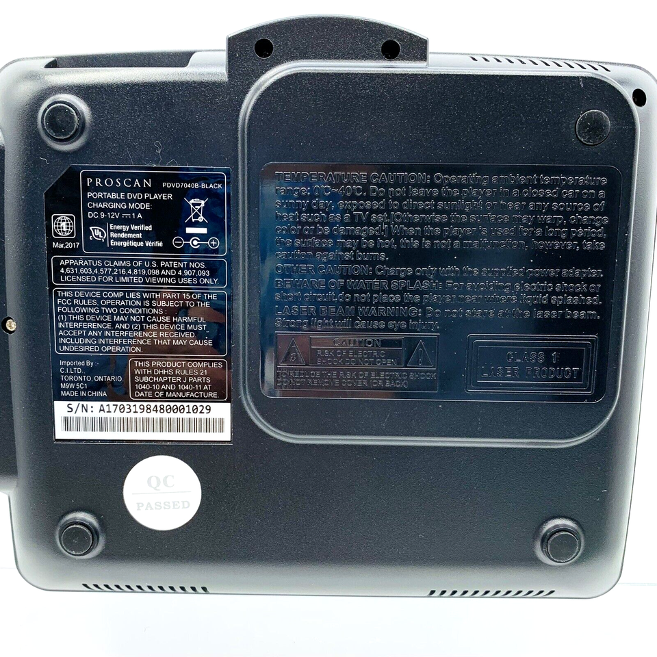 IOB Proscan Portable DVD Player with 7 inch Swivel Screen EUC Compact ...