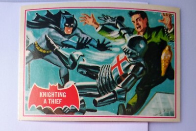 1966 Topps 89 Reissue Batman Red Bat Knighting Thief Topps Card #9A ...