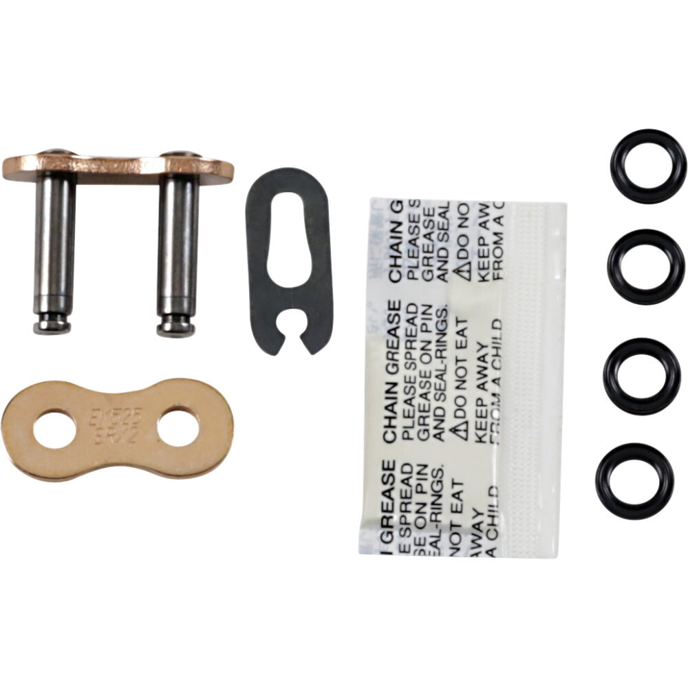 EK Chains 525 SRX2 Series SKJ QX-Ring Clip Master Connecting Link (Gold ...