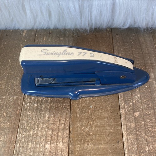 Vintage Swingline 77 B Desktop Stapler Metal Blue Off White WORKS | eBay