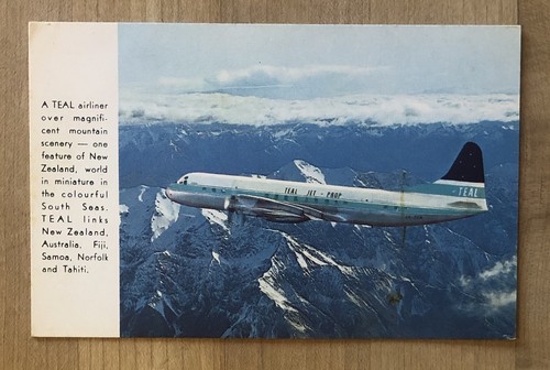 Postcard - Teal Jet Prop Airliner, New Zealand | eBay