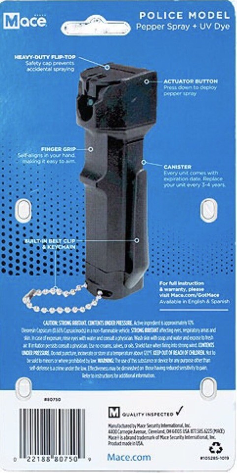 MACE POLICE DEFENSE Pepper GUARD Spray FLIP TOP Self Home SAFETY ...