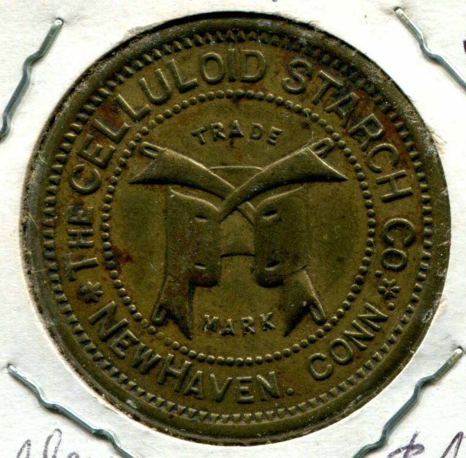1890's Celluloid Starch Company New Haven Connecticut Trade Token Coin ...