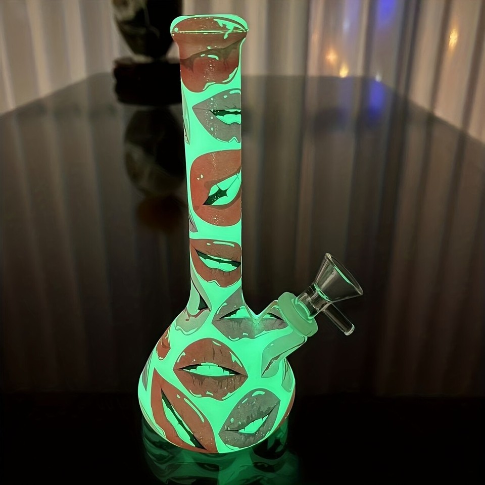 Silicone Luminous Water Pipe, 7.5" Flaming Lips Theme Luminous Silicone ...