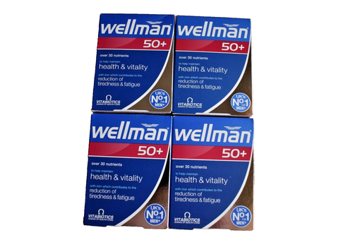 4 x 30 Vitabiotics Wellman 50+ Plus Health Supplement 120 Tablets Exp ...