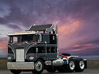 1/64 DCP BLACK/SILVER 352 PETERBILT COE W/ 110" SLEEPER & TURBO WING | eBay