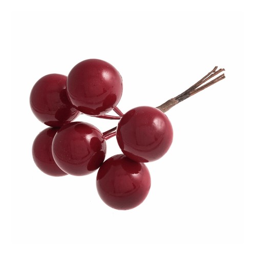 Large Festive Artificial Berry On Wire 1 Inch Diameter Red x 36 ...