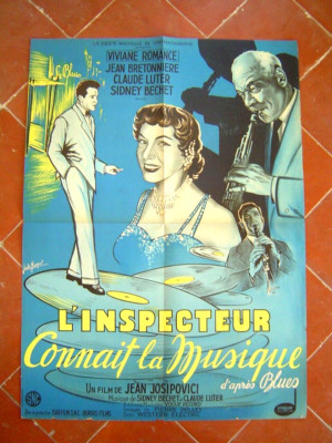 AFFICHE CINEMA ancien : film INSPECTEUR CONNAIT LA MUSIQUE / SIDNEY ...