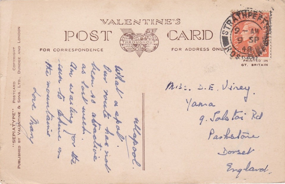 1948 card sent from Strathpeffer, Highland to Parkstone, Dorset | eBay
