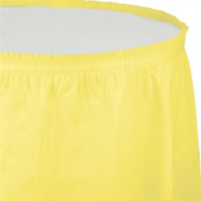 Yellow Plastic Table Skirting 29" x 13' w/Easy Stick Tableware Party ...