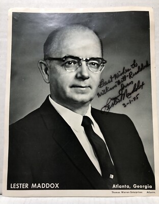 Vintage 1975 LESTER MADDOX Georgia Governor Segregationist SIGNED Photo ...