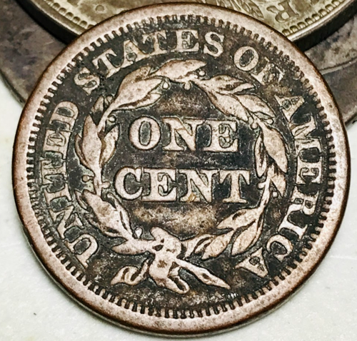 1845 Large Cent Matron Braided Hair 1C Ungraded Detail US Copper Coin ...