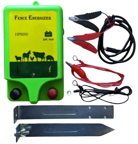 Electric Fence Energiser 12v Battery Powered 0.5J 10km Horse Fencing ...