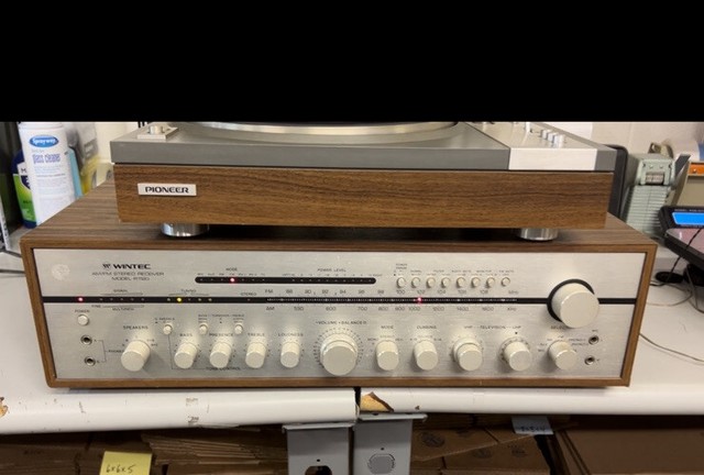 Vintage WINTEC R1120 TV/AM/FM Stereo Receiver Silver Face 120WPC Japan ...