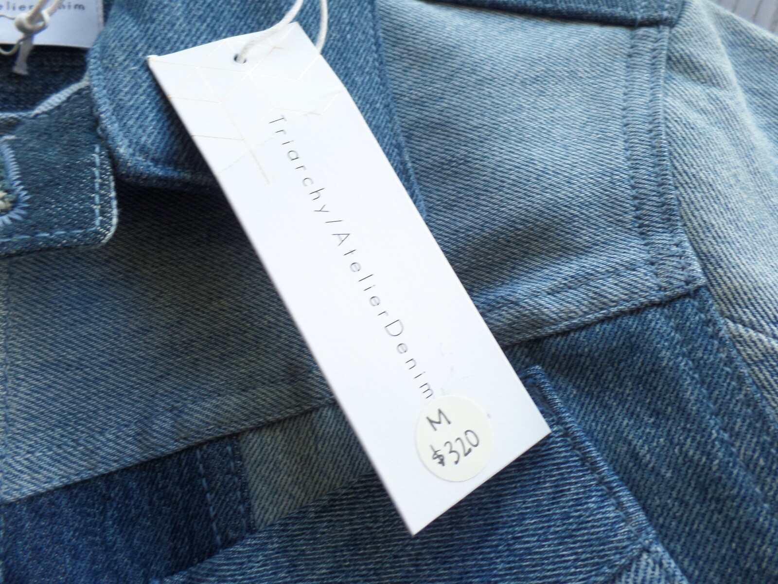 Latest TRIARCHY / ATELIER Denim 2 tones blue 100% cotton denim jacket ...