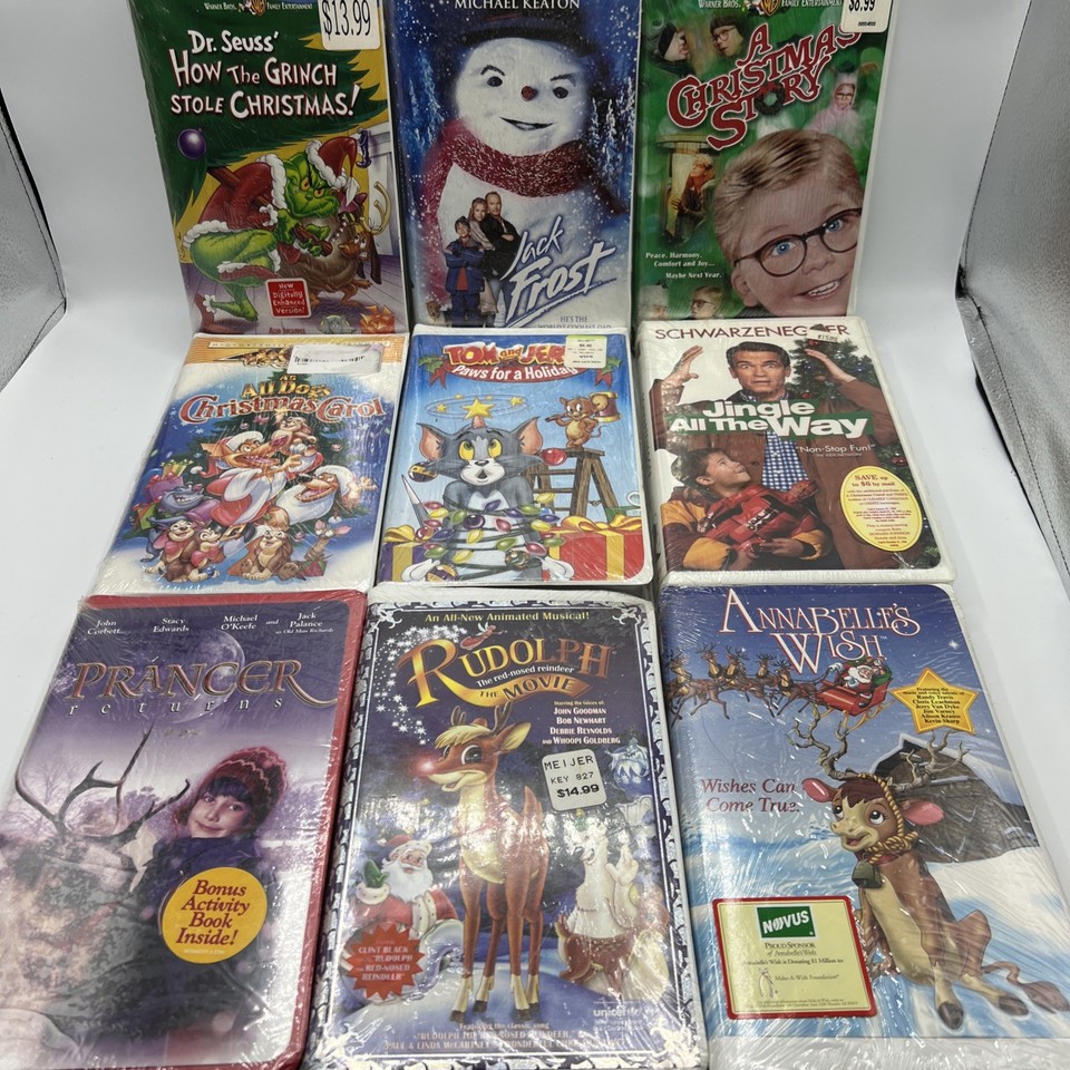 Christmas VHS Lot 9 Holiday Movies Sealed Rudolph Grinch | eBay