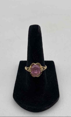 10k Yellow Gold Resco Pink Ruby Statement Ring Size 7 3.28g | eBay