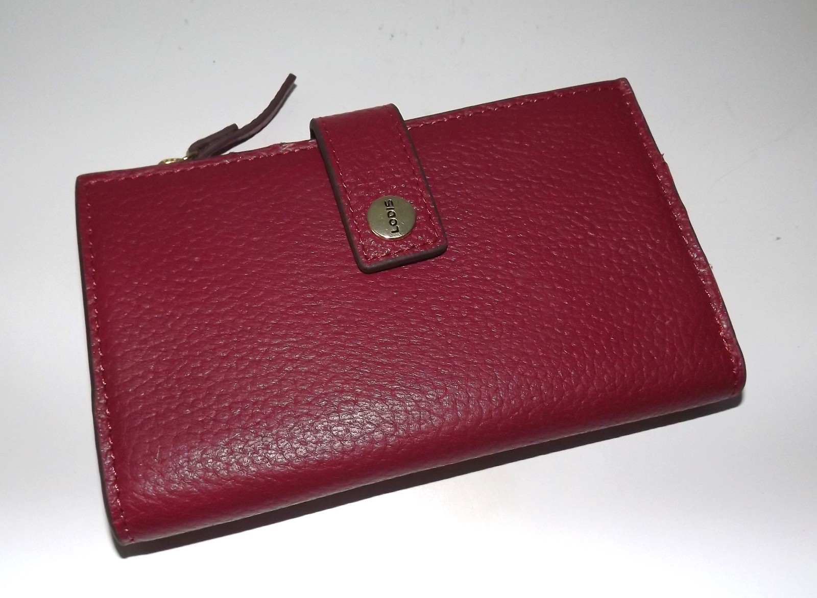 NEW LODIS WOMENS LEATHER RFID CREDIT CARD CLUTCH WALLET RUBY RED | eBay