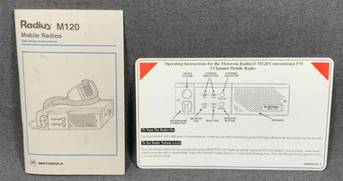 MOTOROLA RADIUS M120 Portable Radios Owners manual Operating ...