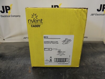 LOT OF 100 NVENT CADDY M912 UNIVERSAL BEAM CLAMP 9/16"-3/4" THICK FLAN ...