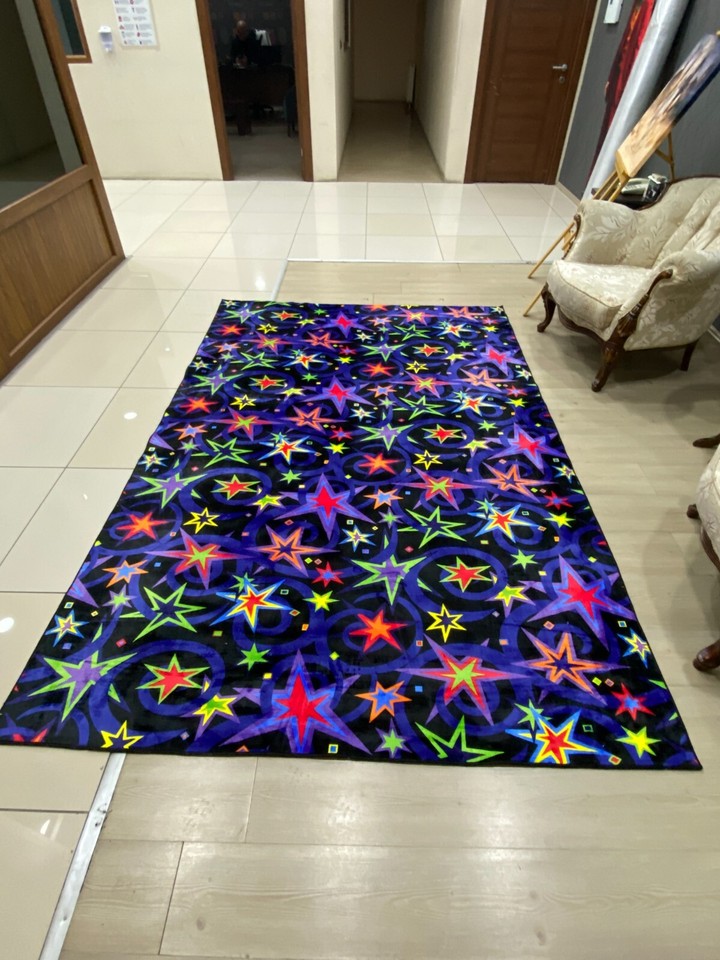 Arcade bar rug, arcade rug, arcade carpet, lasertag rug, star pattern ...