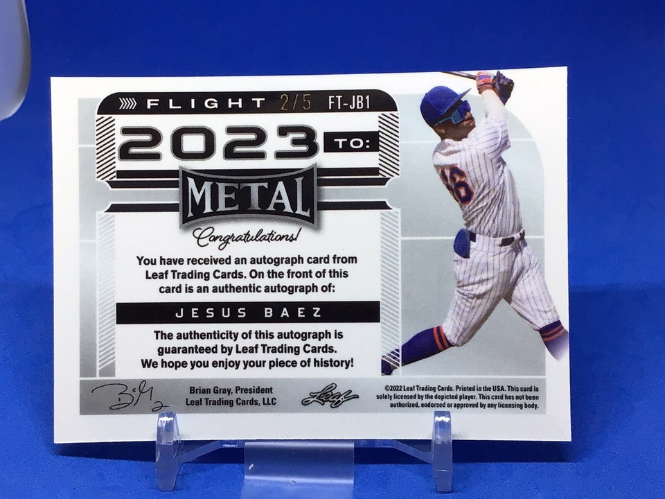 2022 Leaf Metal Jesus Baez Auto Autograph Rookie RC Flight To Cracked ...