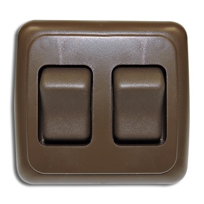 Double 2 Gang On-Off 12 volt Brown Light Switch - RV Camper Trailer ...