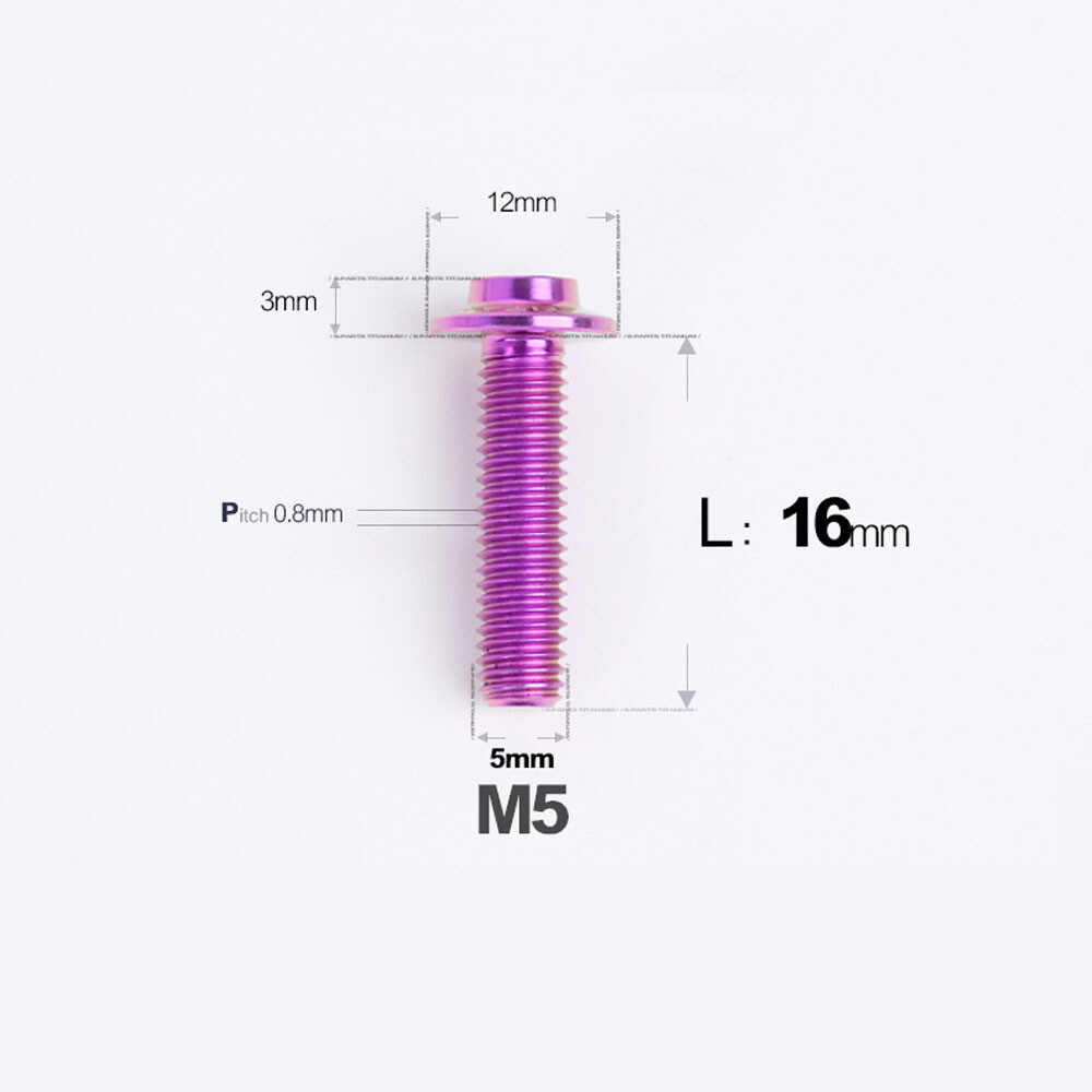 M5x10 - 30mm Titanium Screw T25 Torx Head width 12mm motorcycle fixing ...