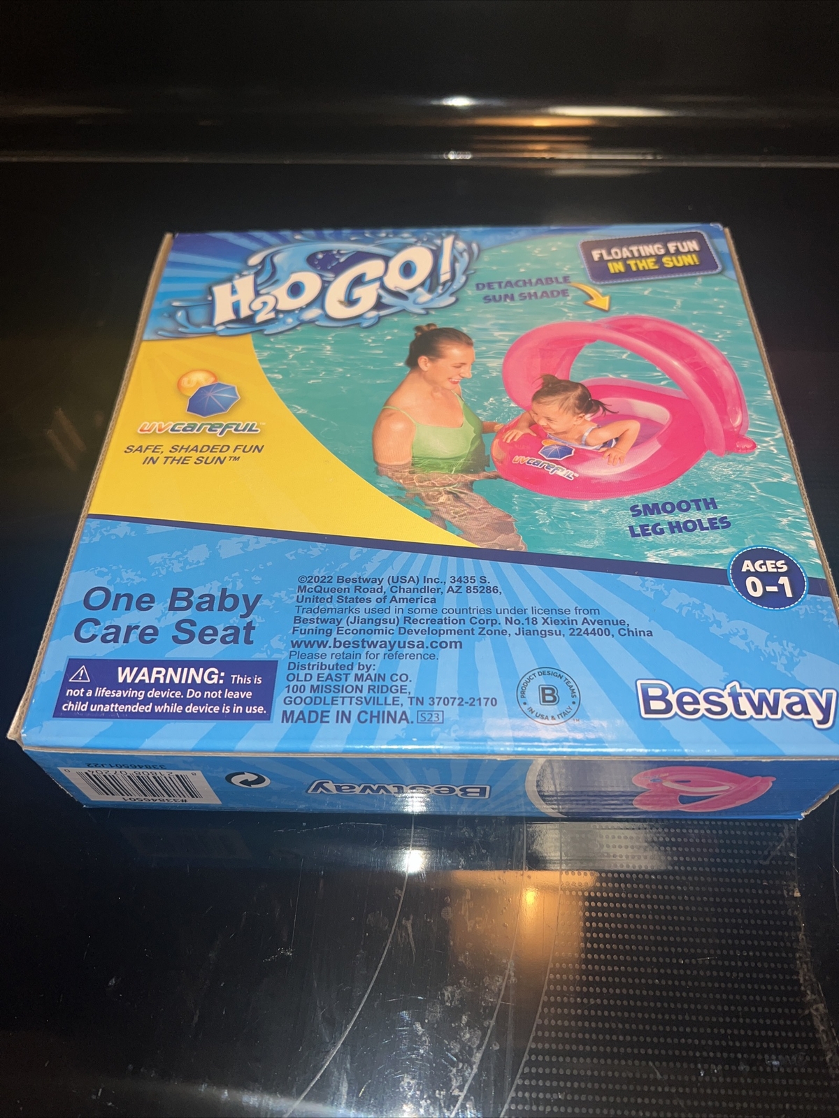 NIB H20 Go! UV PROTECTIVE Baby Care Seat NEW 50+ UPF PINK Pool Float ...
