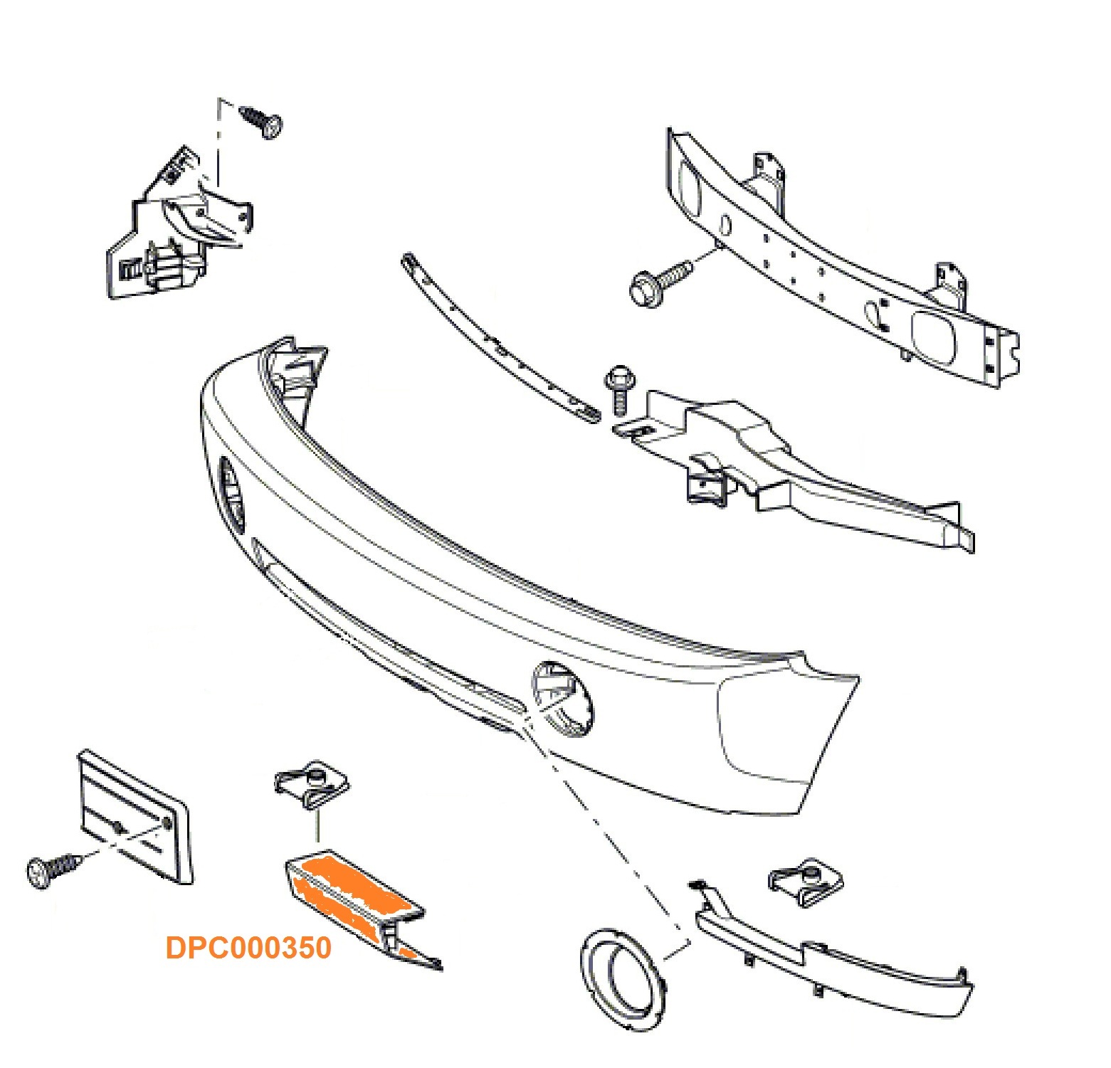 2003-2005 Range Rover L322 Front Bumper Spoiler Towing Eye Hook Cover ...