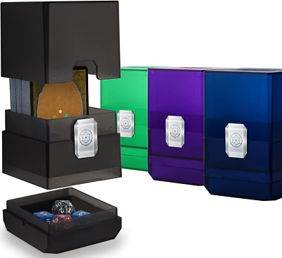 4 Pack MTG Deck Card Box with Dice Storage, 100+ Strong Deck Case ...