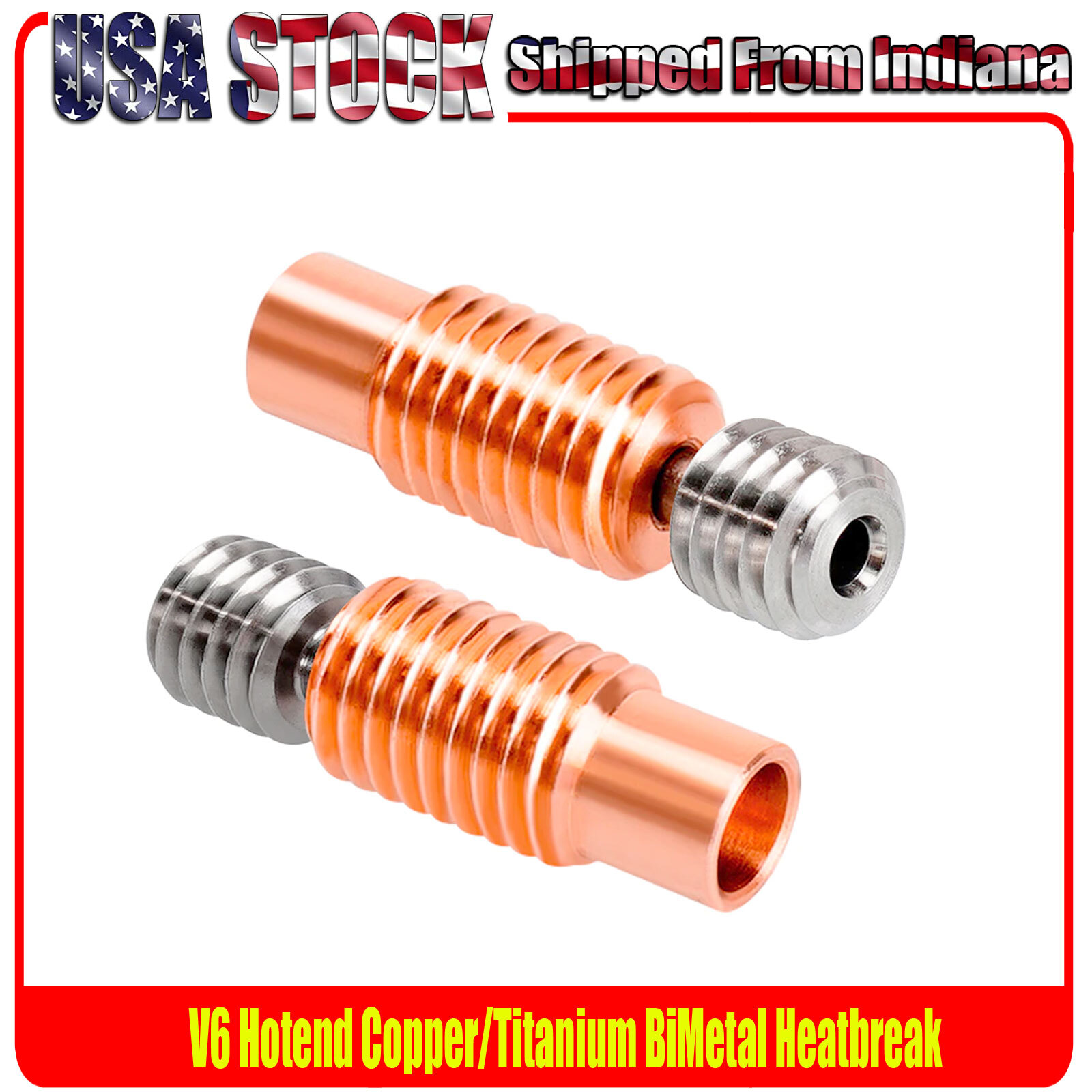 V6 Heat Break Titanium, All Metal, High Temperature Polished Titanium ...