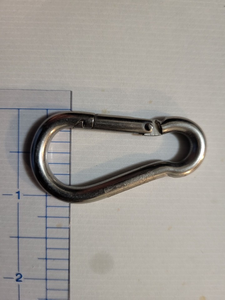 316 Stainless Steel Carabiner Clip Snap Hook Spring 3/16" (5 pack) Key ...