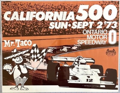 Vintage California 500 Indycar Race Poster, RARE | eBay