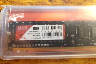 Jazer DDR3 Ram 8 GB 1600 MHz Desktop Gaming Memory Support Motherboard ...