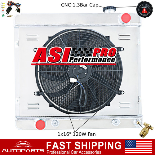 4 Row Radiator+Shroud Fan for 1960-1964 Buick LeSabre/Electra/Skylark ...
