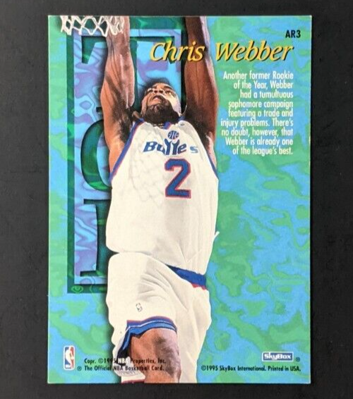 Chris Webber 1995-96 Hoops Top 10 AR3 Basketball Card NBA Bullets ...