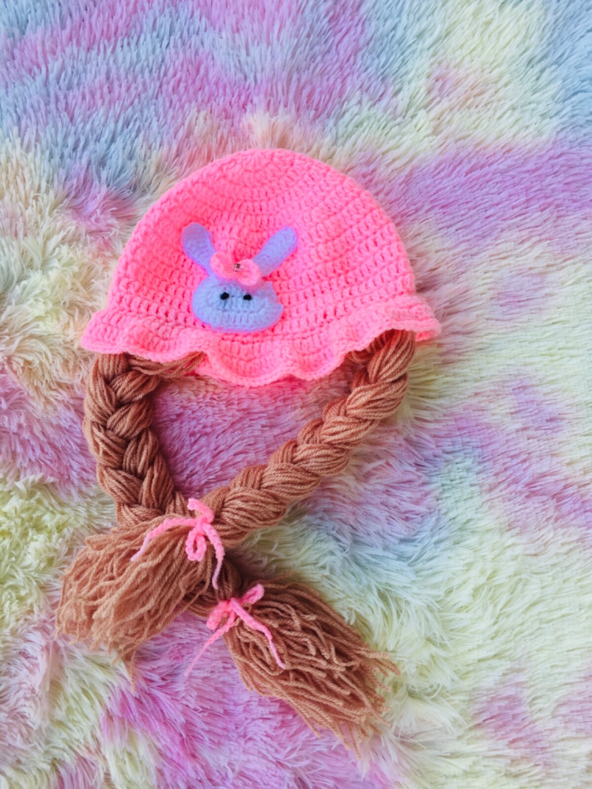 crochet baby hair hat 3-6 month baby girl pink color hat infant baby ...