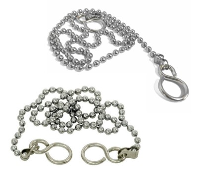 REPLACEMENT CHROME 12" 18" SINK BASIN BATH BALL PLUG CHAIN AND S HOOK ...