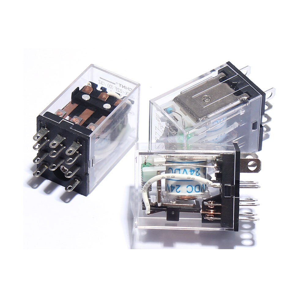 JQX-13F 8 Pin-10A DC 24V Power Relay Female Spade Electric Wire ...