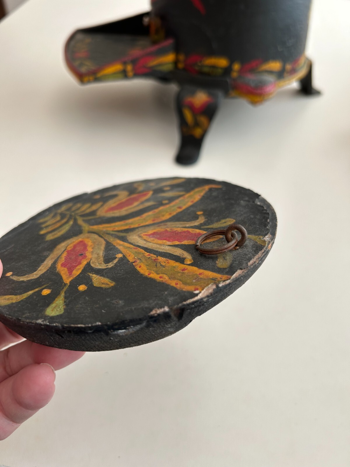 RARE N&G TAYLOR AMISH Pennsylvania Dutch BRAZIER ANTIQUE Decor UNIQUE ...