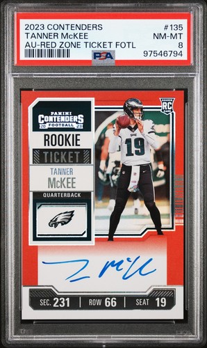 2023 PANINI CONTENDERS AUTO-RED ZONE TICKET FOTL #135 TANNER MCKEE RC ...