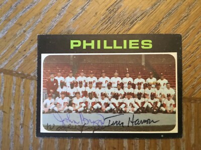 Autographed 1971 Phillies TC w/ Briggs, Harmon & Fryman | eBay
