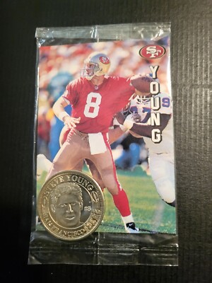 1996 SAVE MART 49er 50th Anniversary CARD & COIN - Steve Young Sealed ...