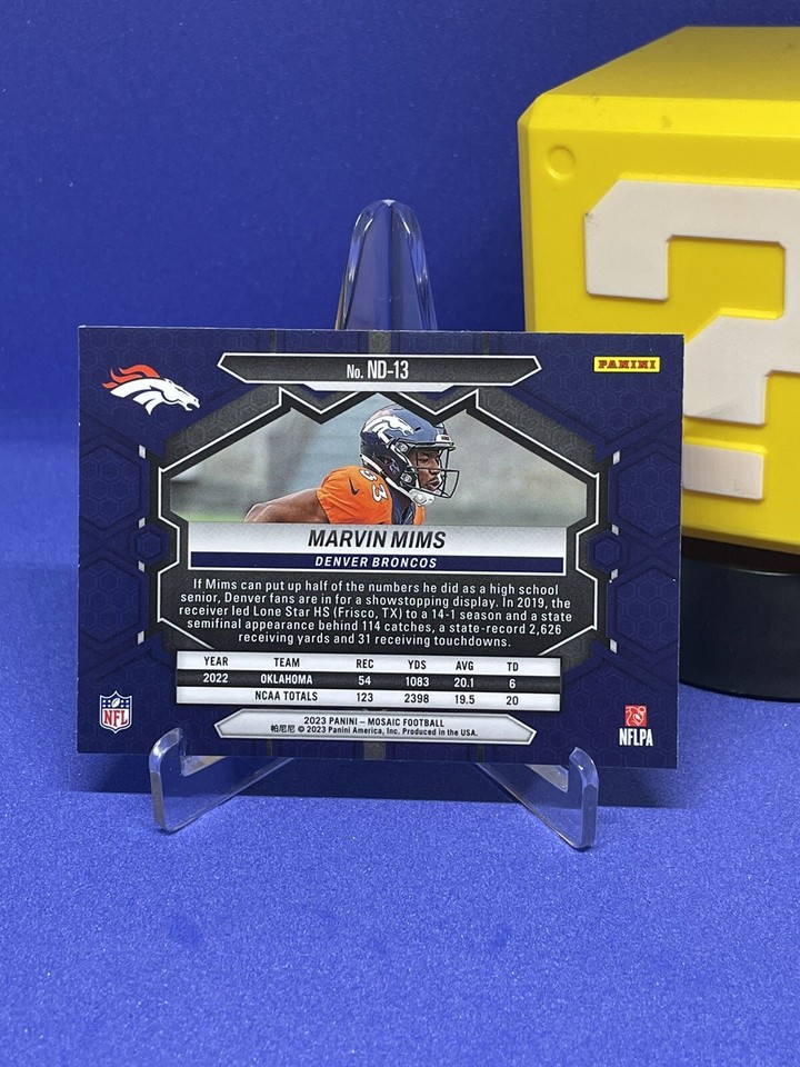 Marvin Mims 2023 Mosaic Rookie Card RC NFL Debut Denver Broncos | eBay