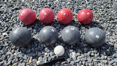 Vintage Sportcraft Italian Bocce Ball Set Red & Black 8 Balls + 1 Jack ...
