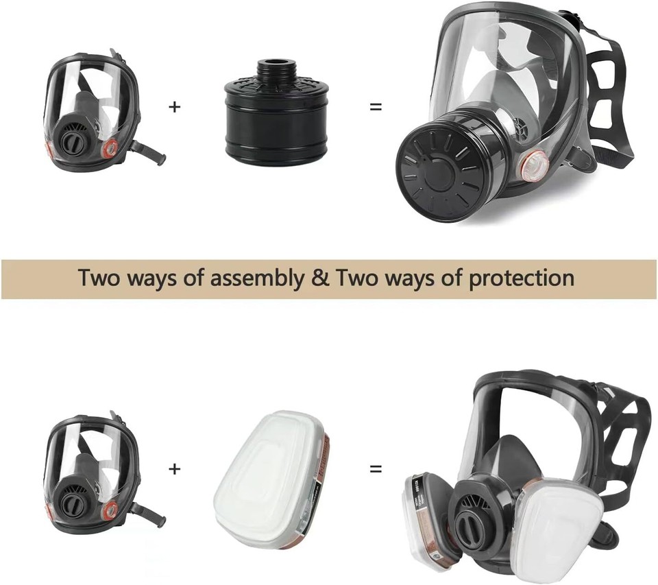 Full Face Gas Mask, Gas Masks Survival Nuclear and Chemical with 40Mm ...