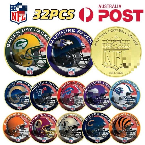 32PCS Teams Rugby Commemorative Coin Set Vikings Sport Collection Coins ...