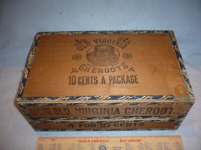 VTG**RARE** OLD VIRGINIA CHEROOTS WOODEN CIGAR BOX free shipping | eBay